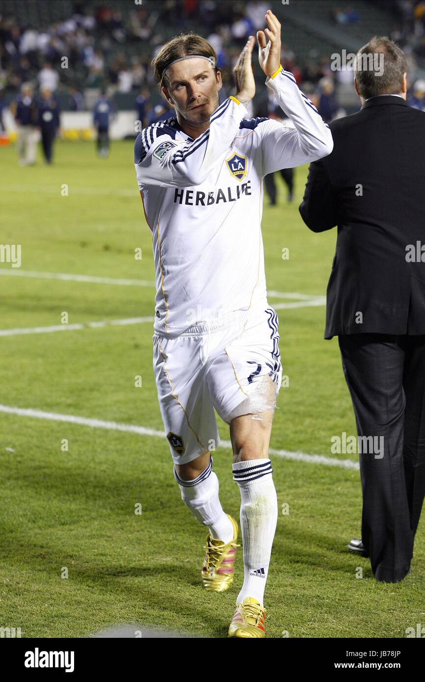 DAVID BECKHAM ICED LEFT THIGH LA GALAXY CARSON LOS ANGELES CA USA 17 ...