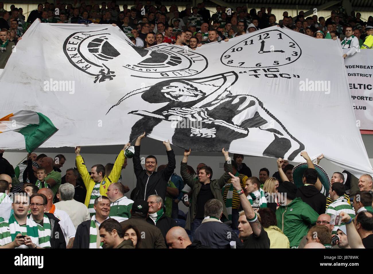 FANS HOLD GRIM REAPER FLAG GLASGOW RANGERS V GLASGOW RANGERS V CELTIC ...