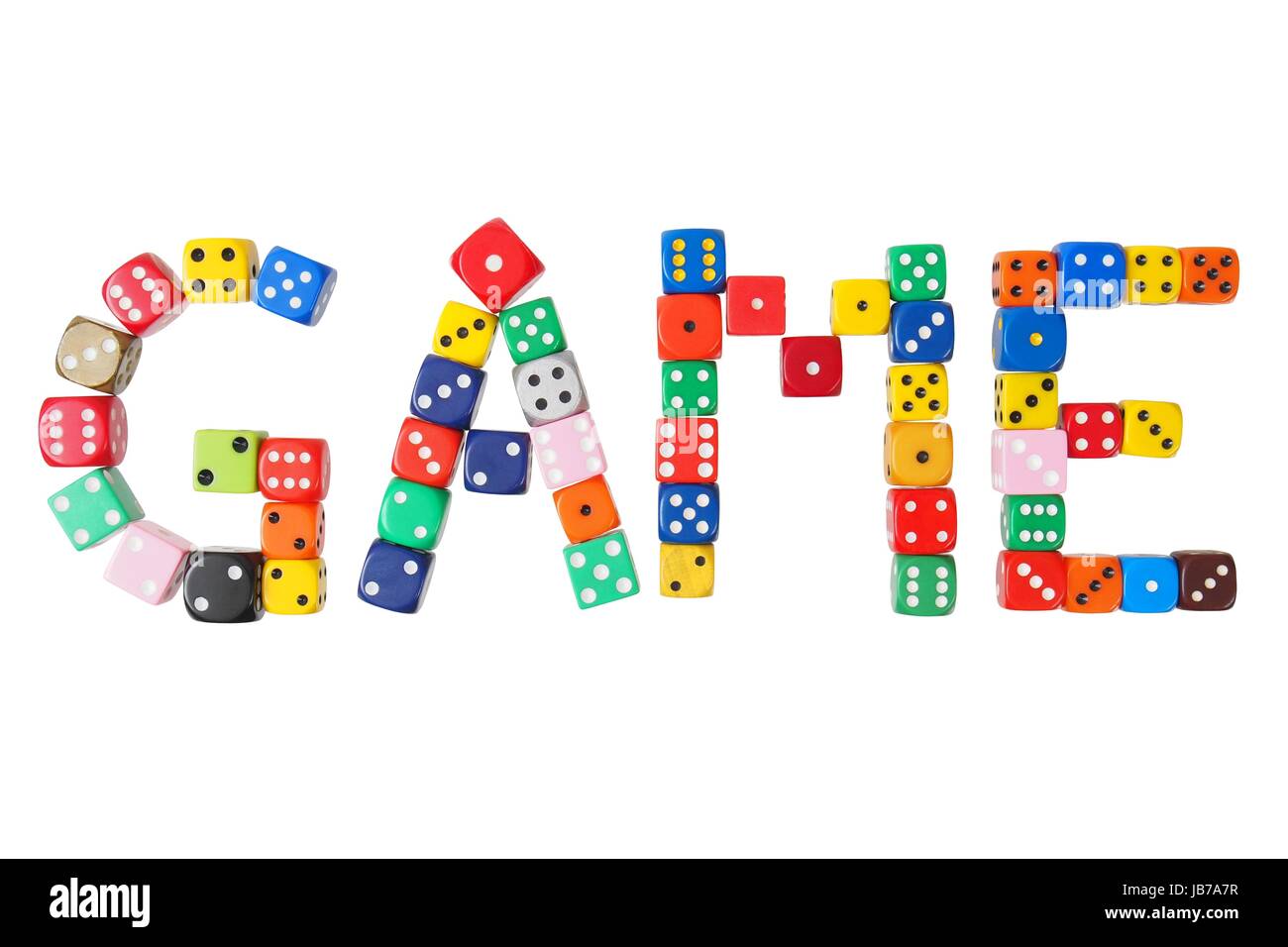 Word GAME formed with dice isolated on white background Stock Photo - Alamy