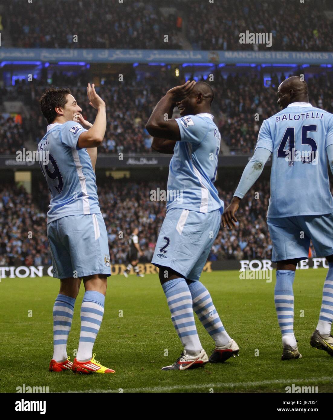 SAMIR NASRI & MICAH RICHARDS C MANCHESTER CITY V NEWCASTLE UN ETIHAD ...