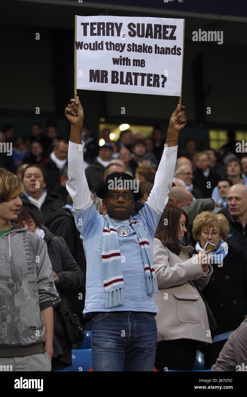 ANTI RACISM PROTESTER MANCHESTER CITY V NEWCASTLE UN ETIHAD STADIUM ...