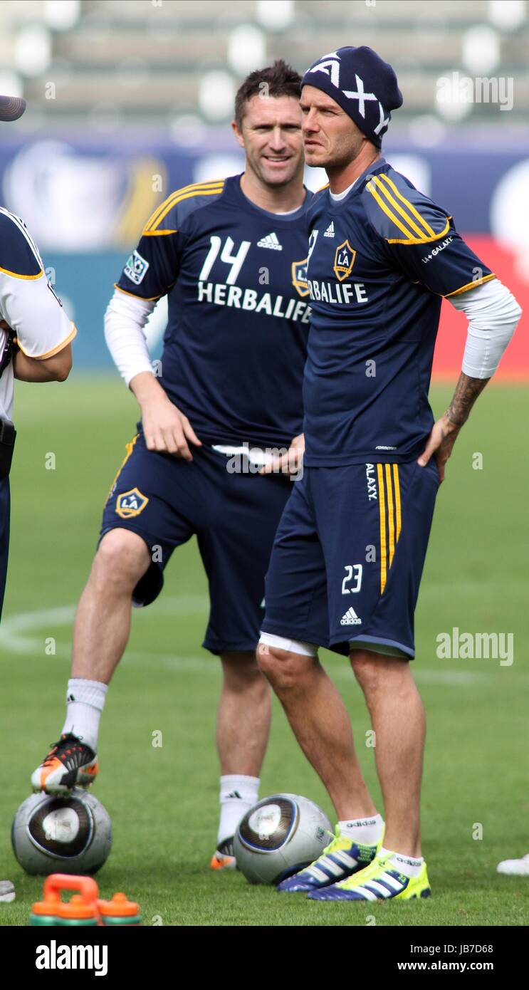 ROBBIE KEANE & DAVID BECKHAM LA GALAXY CARSON LOS ANGELES CALIFORNIA ...