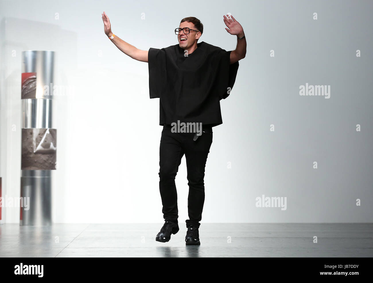 Designer Raimund Berthold appears on the catwalk during the Berthold ...