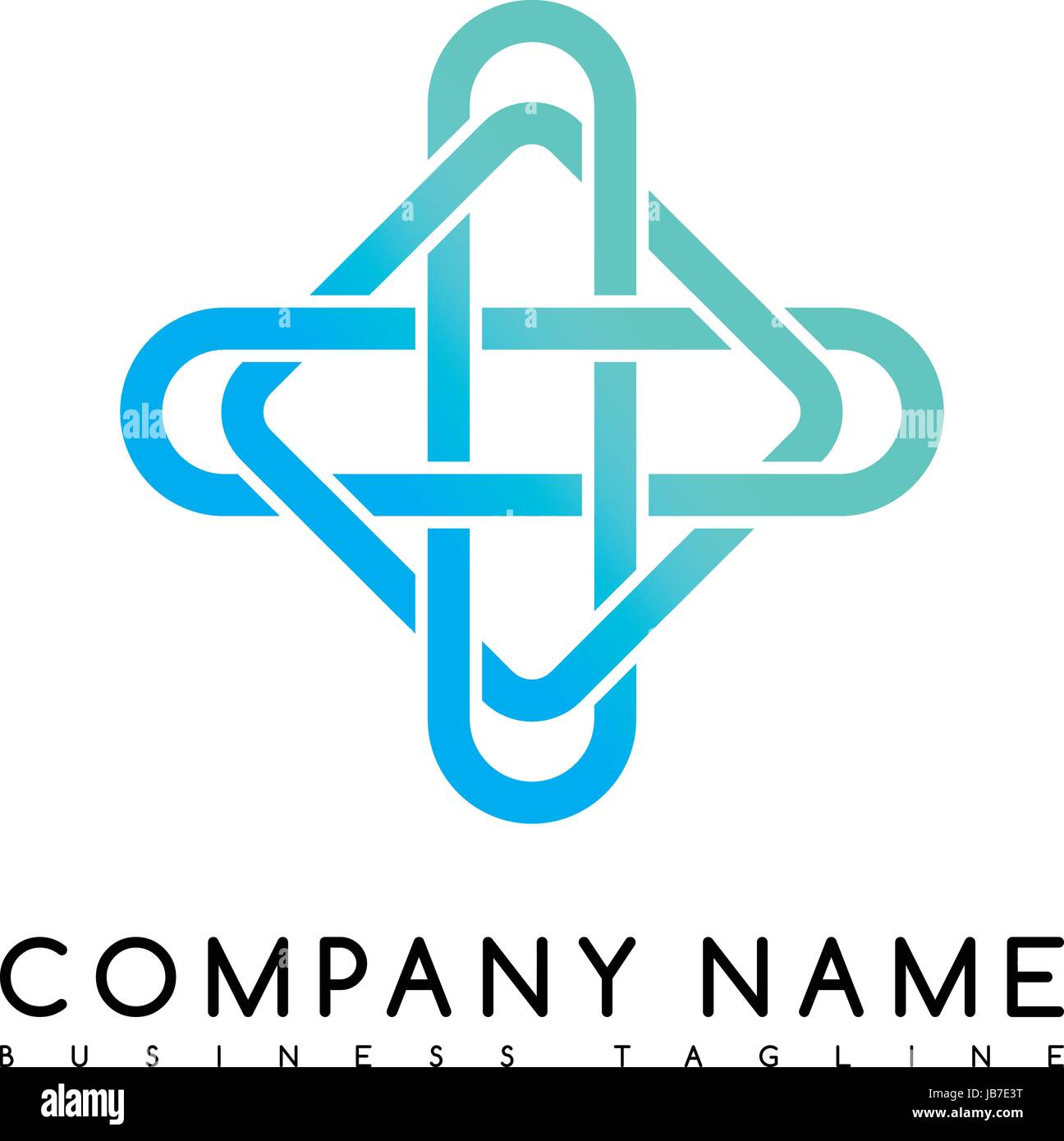 Vector Business emblem blue knot symbol curve looped icon logo logotype ...