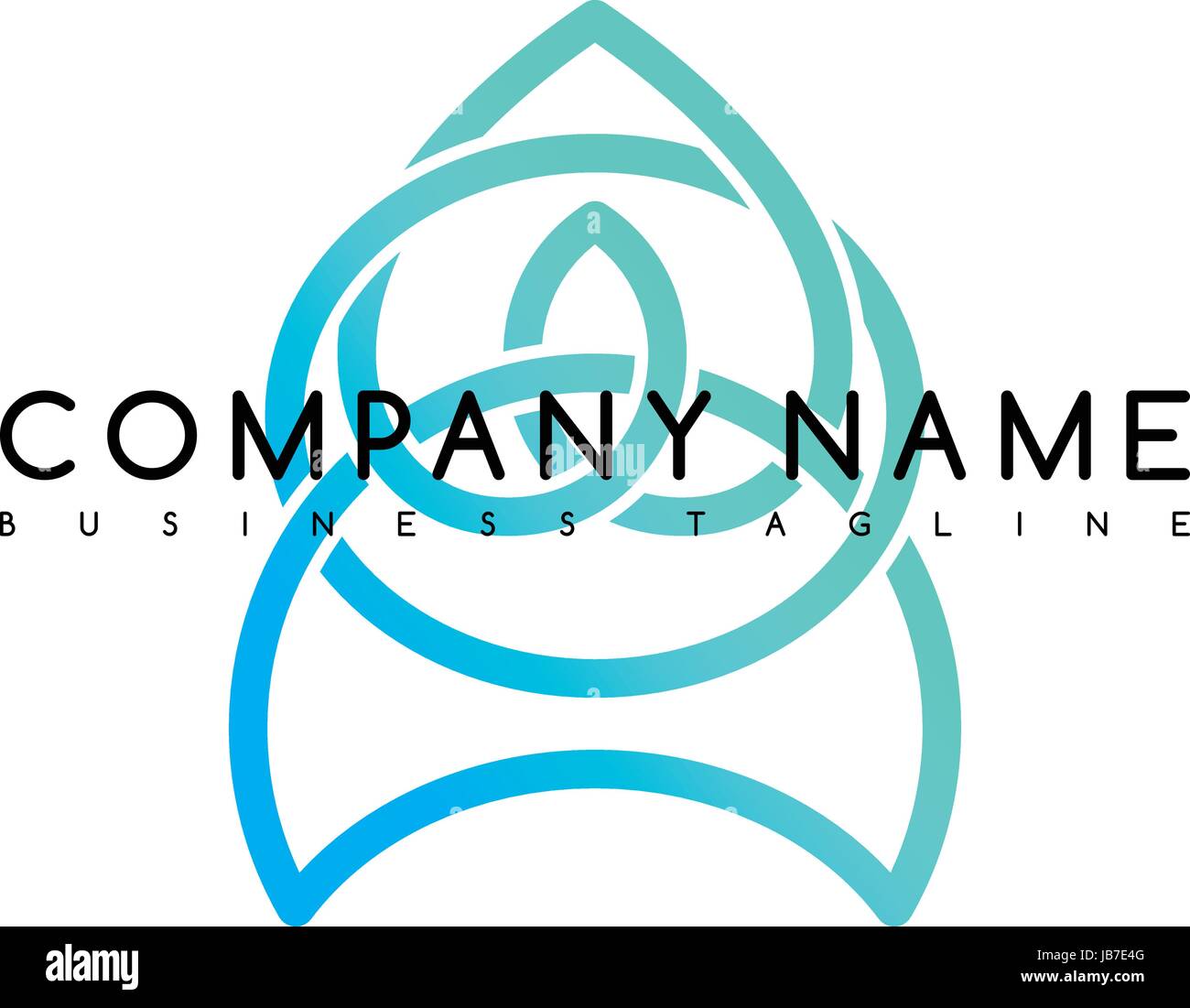 Vector Business emblem blue knot symbol curve looped icon logo logotype ...