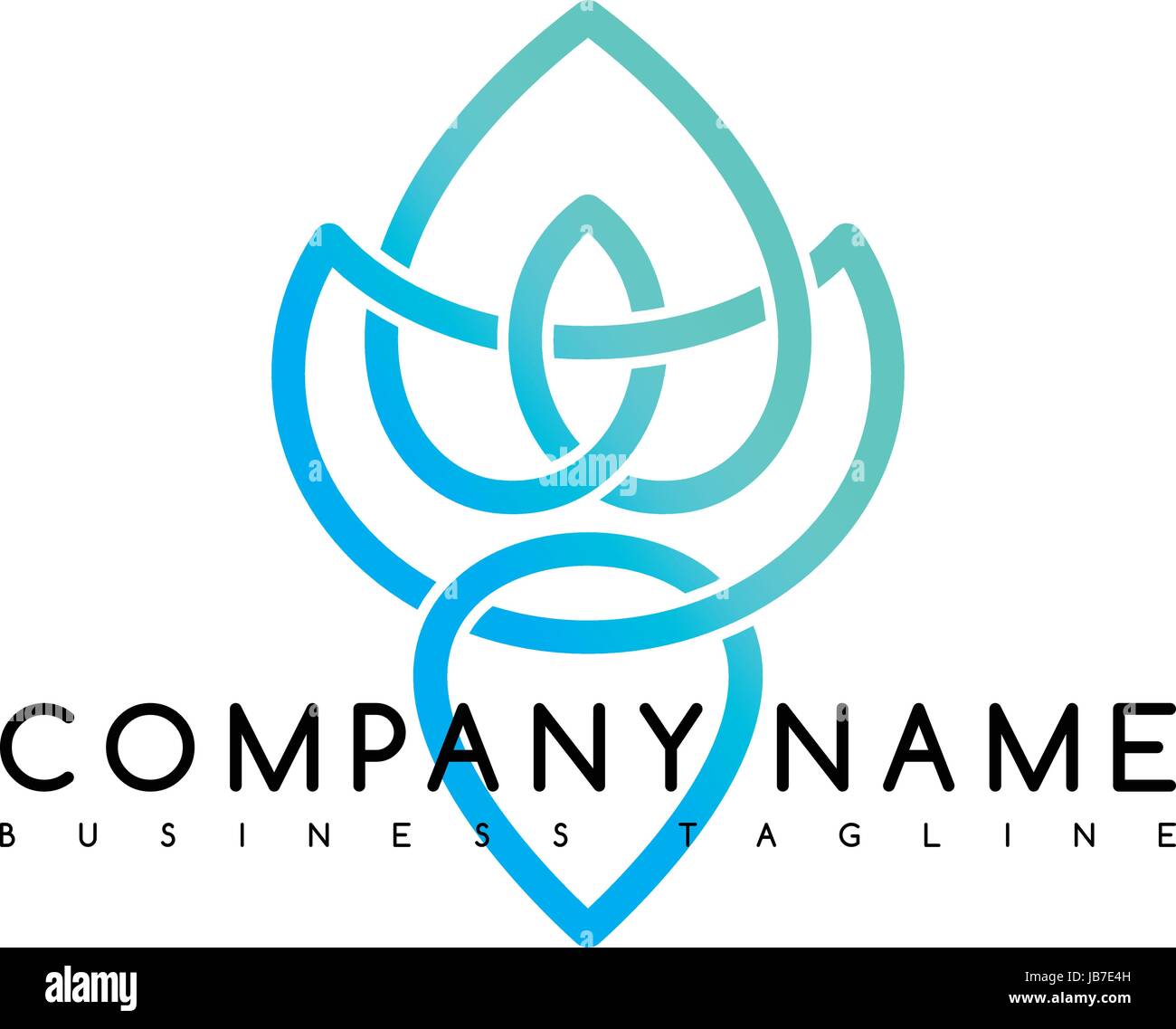 Vector Business emblem blue knot symbol curve looped icon logo logotype ...