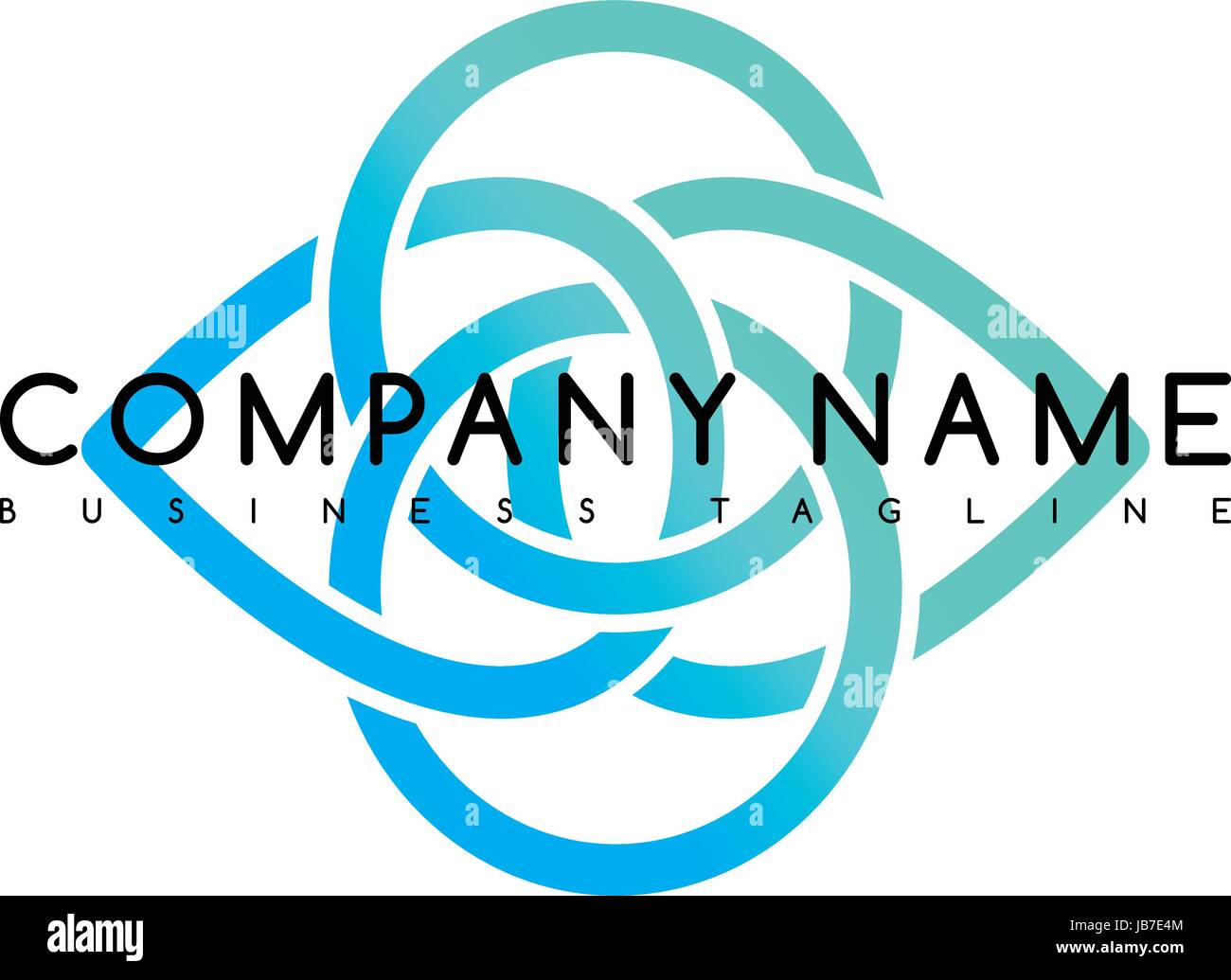 Vector Business emblem blue knot symbol curve looped icon logo logotype ...