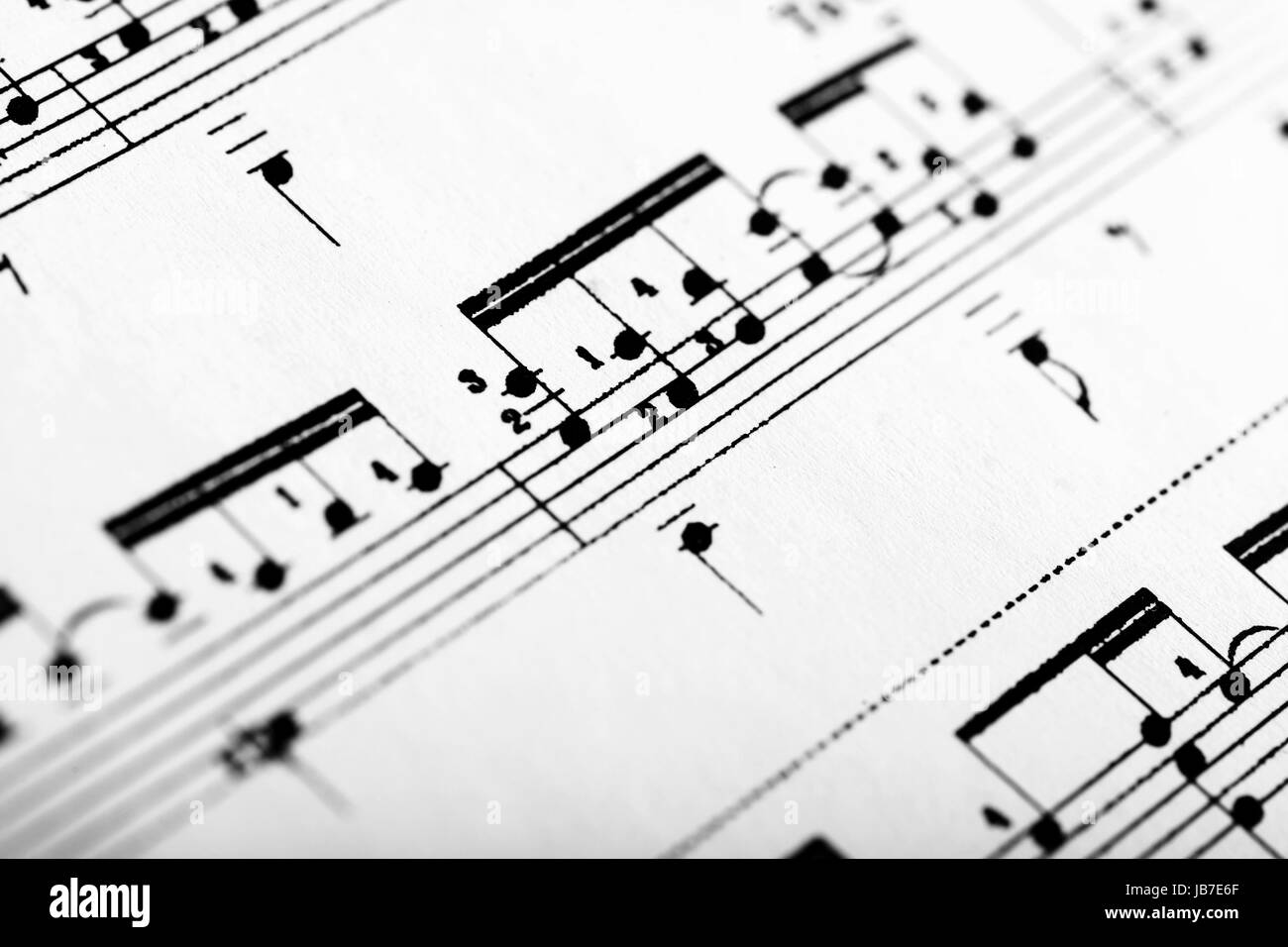 Detail of some musical notes on a music sheet Stock Photo - Alamy