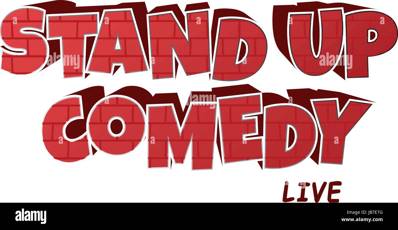 red brick stand up comedy cartoon theme vector art illustration Stock ...