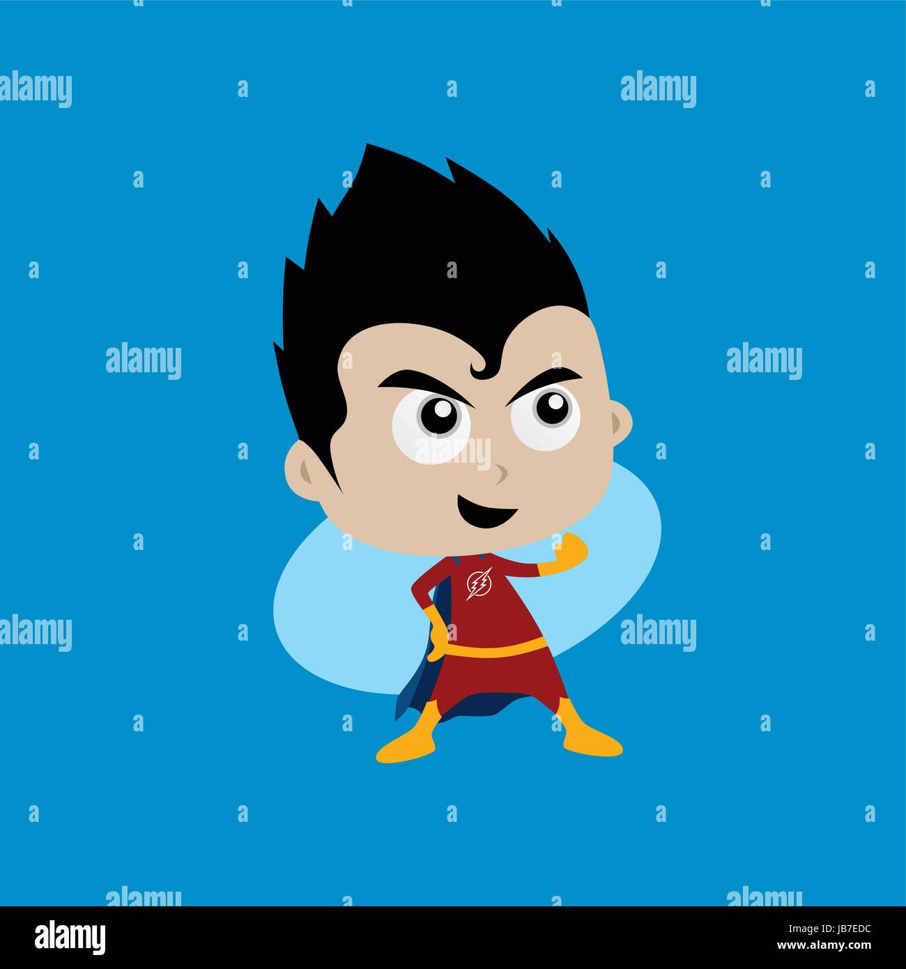 Adorable and amazing cartoon superhero in classic pose vector Stock ...