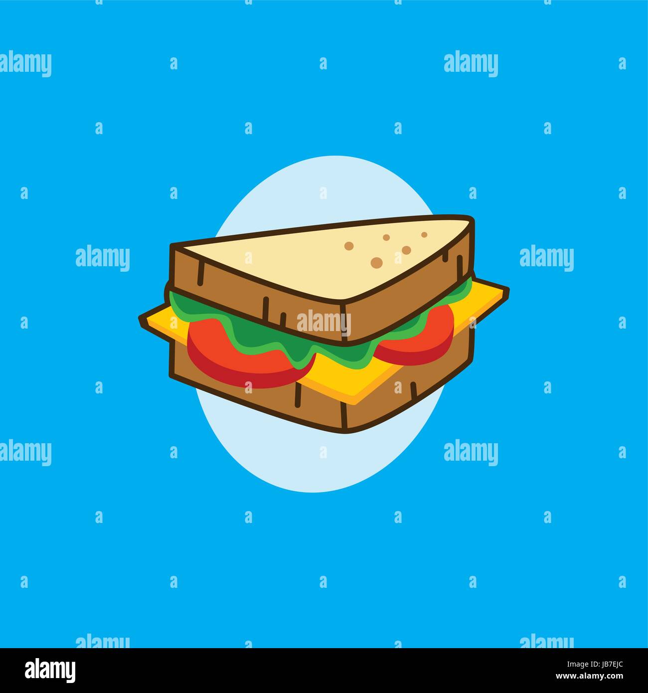 delicious yummy sandwich for breakfast cartoon theme vector art Stock ...