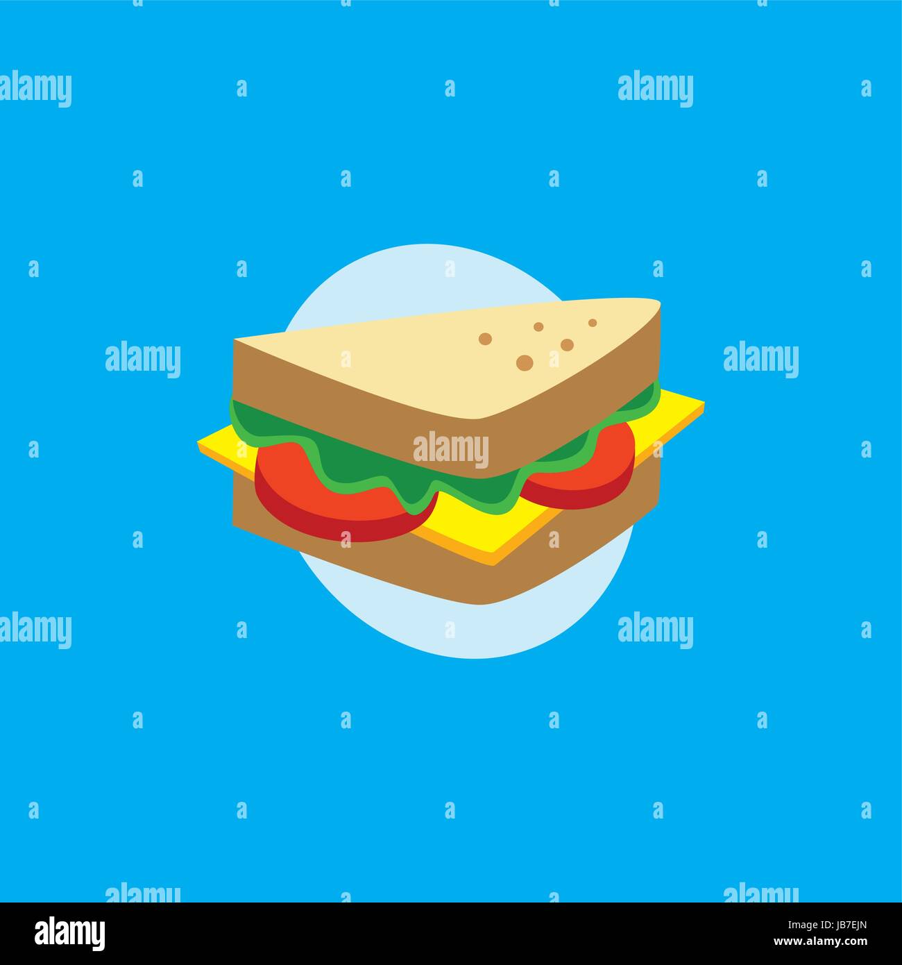 delicious yummy sandwich for breakfast cartoon theme vector art Stock ...
