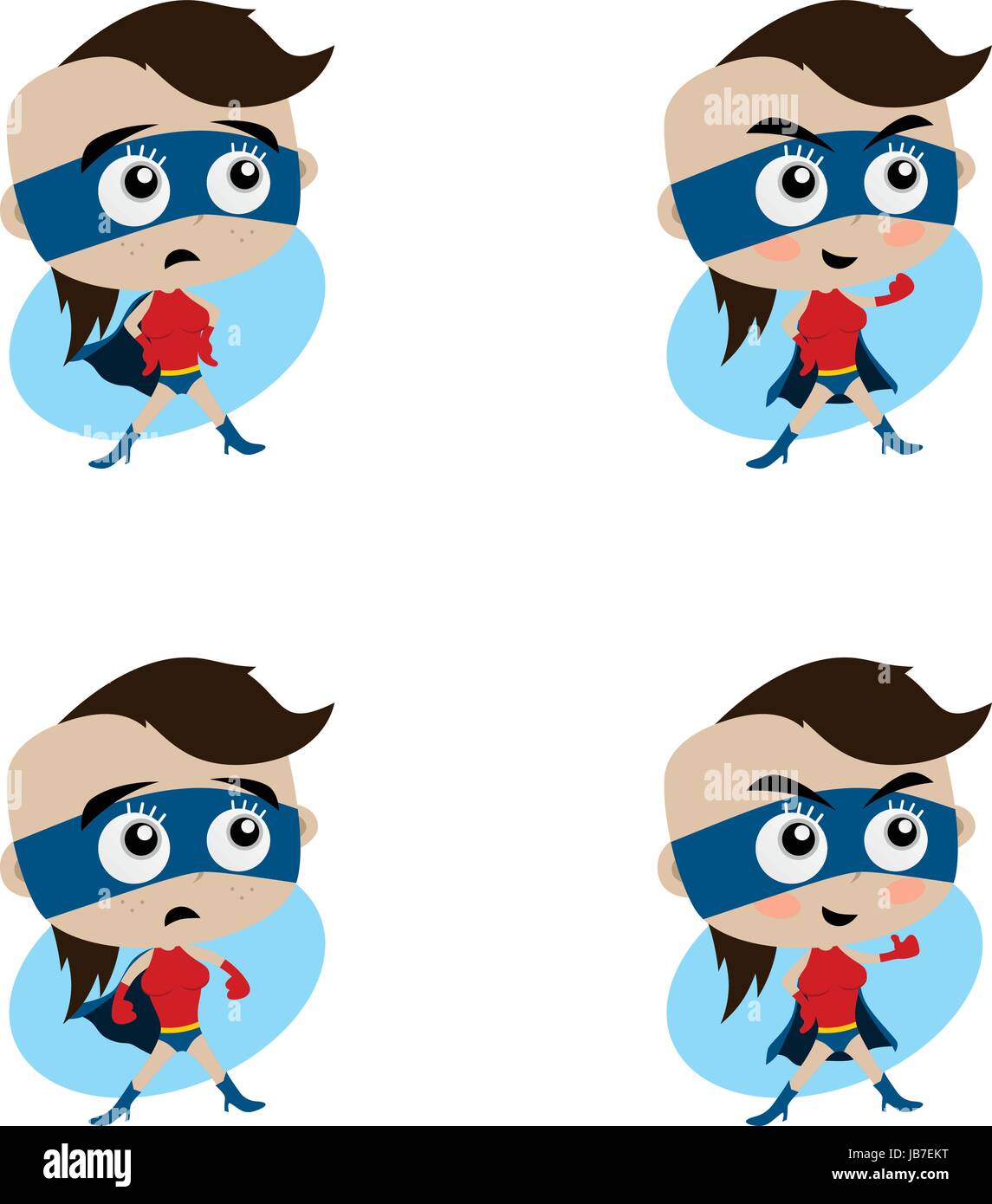 Adorable and amazing cartoon superhero in classic pose vector Stock ...