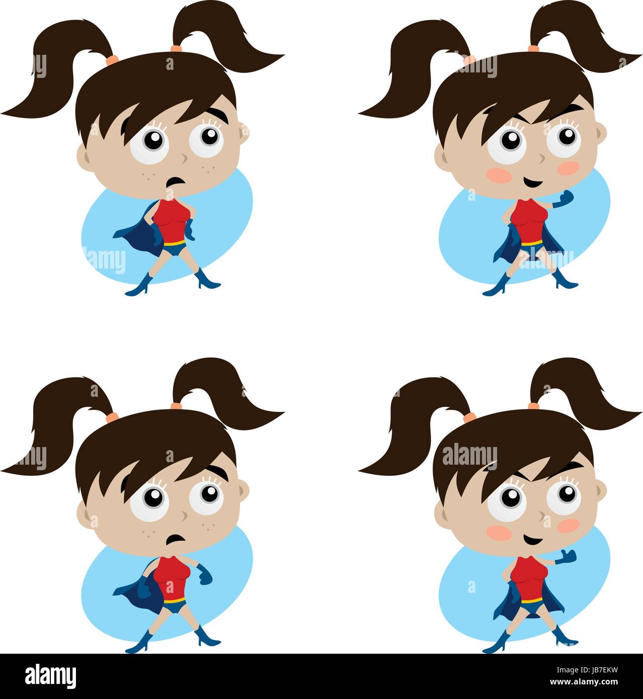 Adorable and amazing cartoon superhero in classic pose vector Stock ...