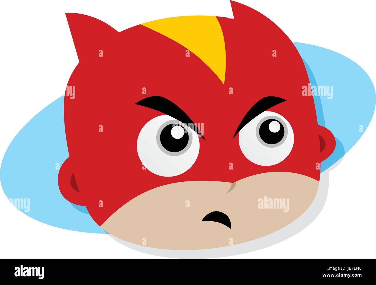 Adorable and amazing cartoon superhero head in classic expression ...