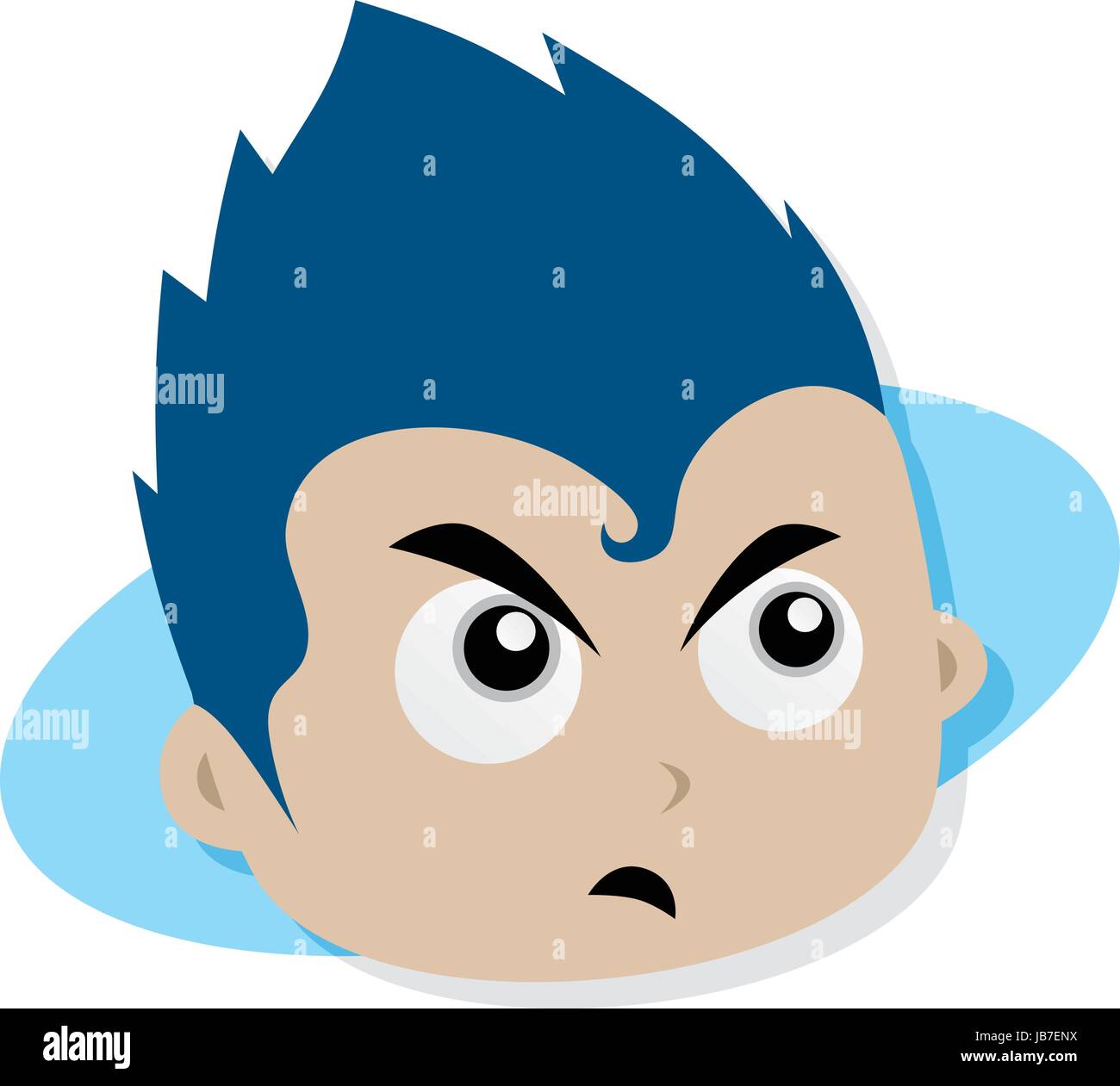 Adorable and amazing cartoon superhero head in classic expression ...