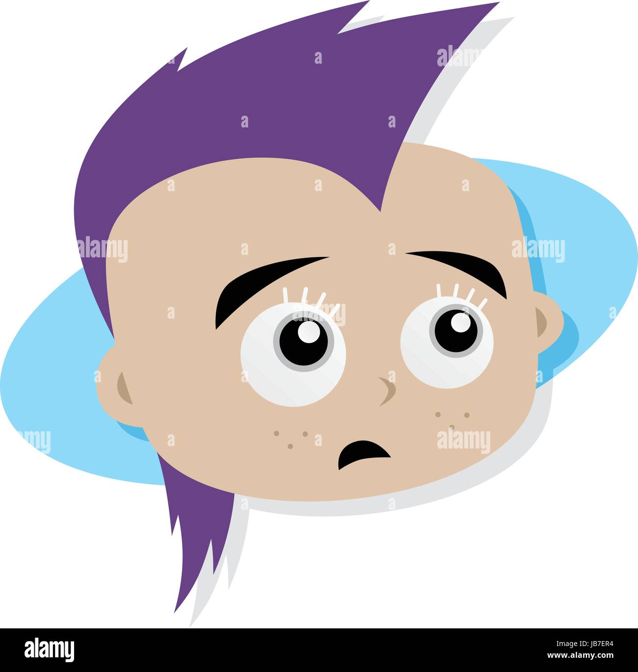 Adorable and amazing woman cartoon superhero head in classic expression ...