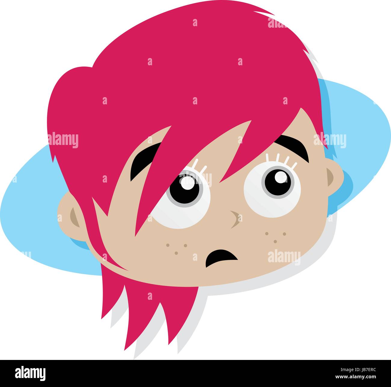 Adorable and amazing woman cartoon superhero head in classic expression ...