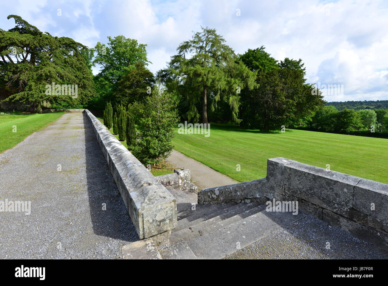 Stone steps and pathway at a country estate in Ireland Stock Photo - Alamy