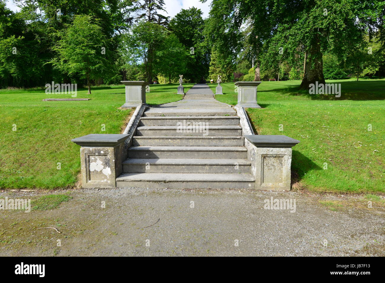 Stone steps and pathway at a country estate in Ireland Stock Photo - Alamy