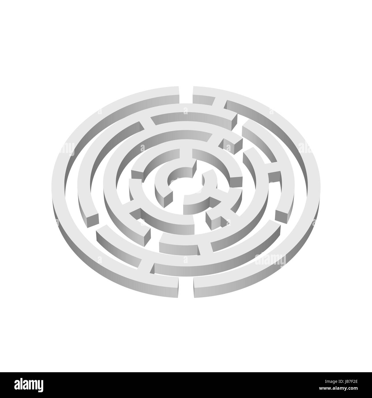 White round 3d labyrinth on white background Stock Photo - Alamy