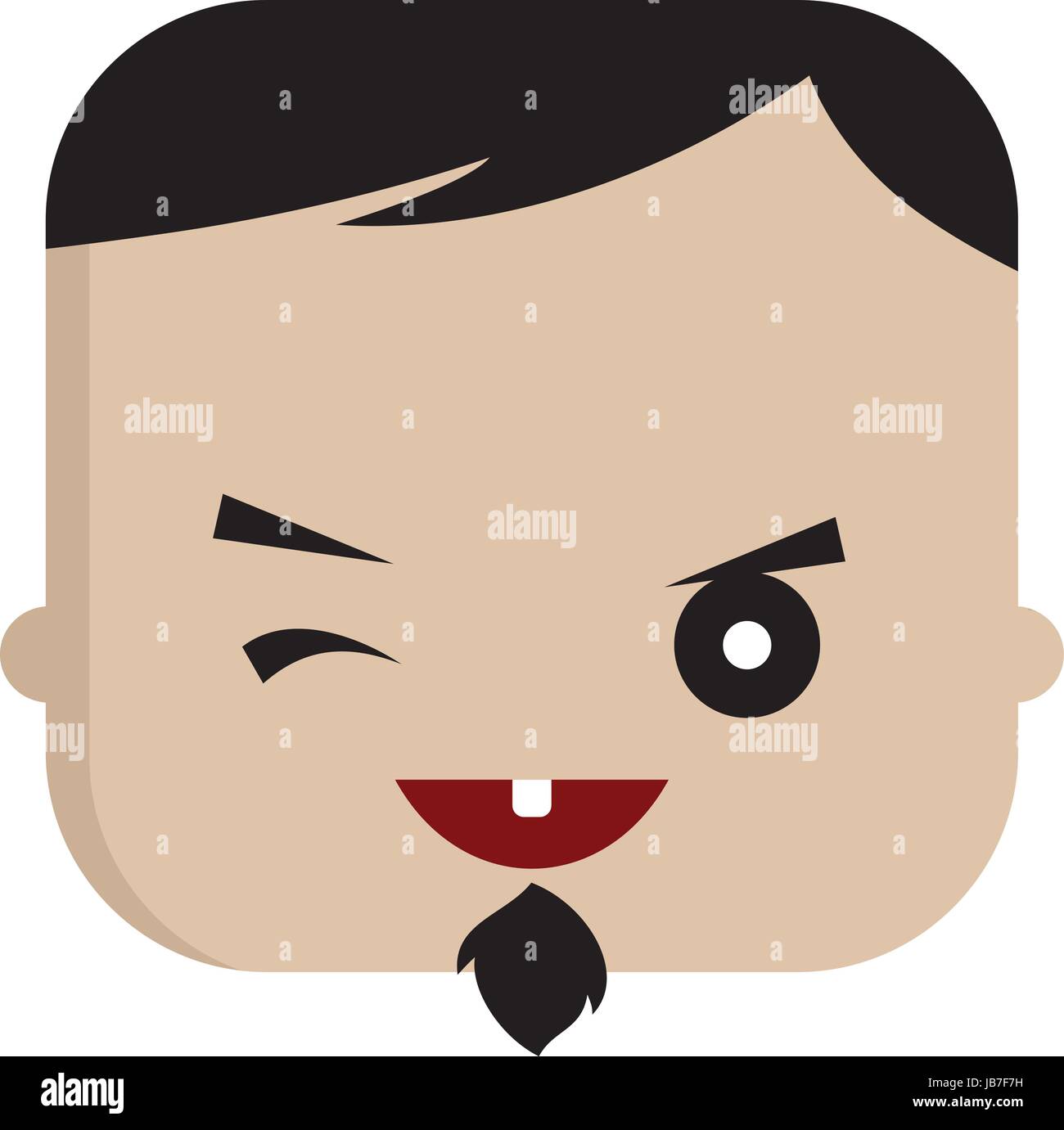 square shape funny expression cartoon head vector art Stock Vector ...