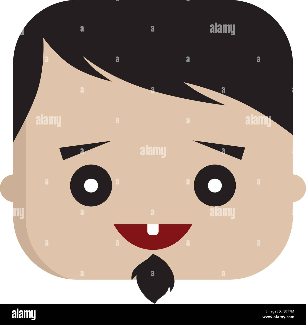 square shape funny expression cartoon head vector art Stock Vector ...