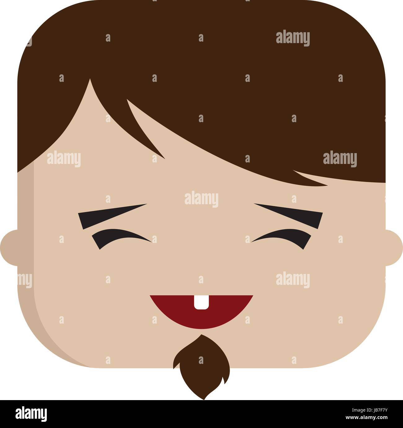 square shape funny expression cartoon head vector art Stock Vector ...