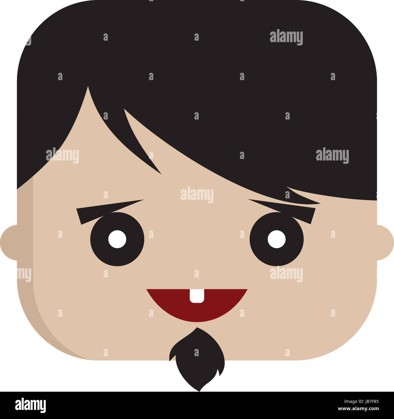 square shape funny expression cartoon head vector art Stock Vector ...