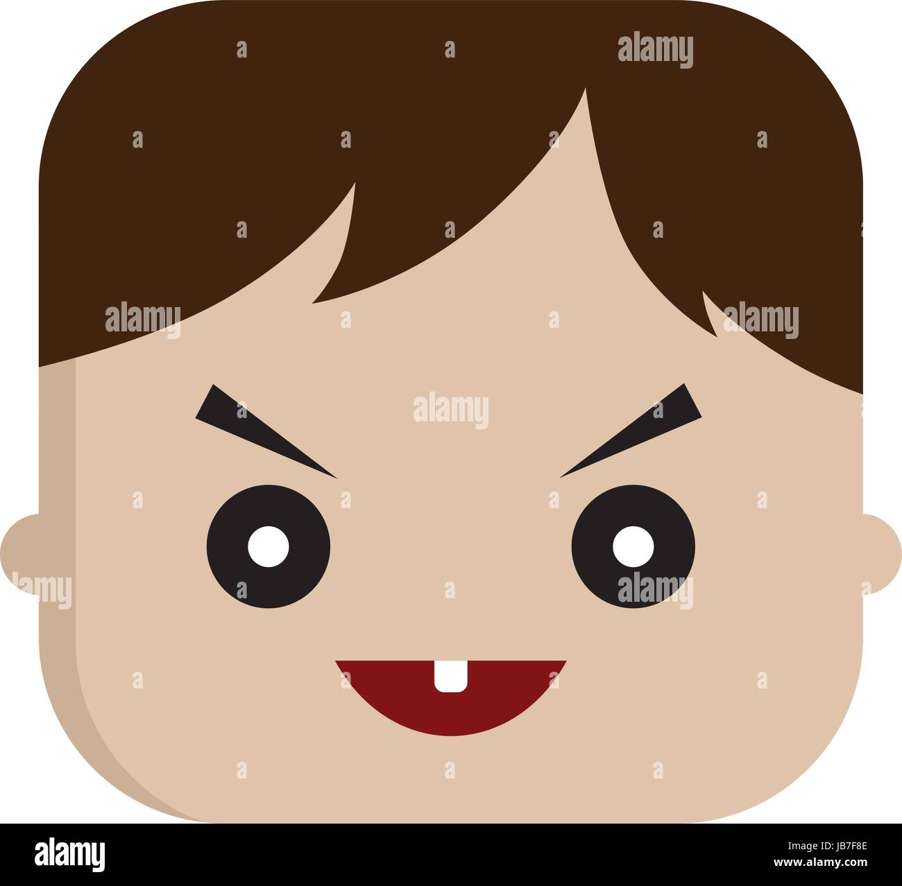 square shape funny expression cartoon head vector art Stock Vector ...
