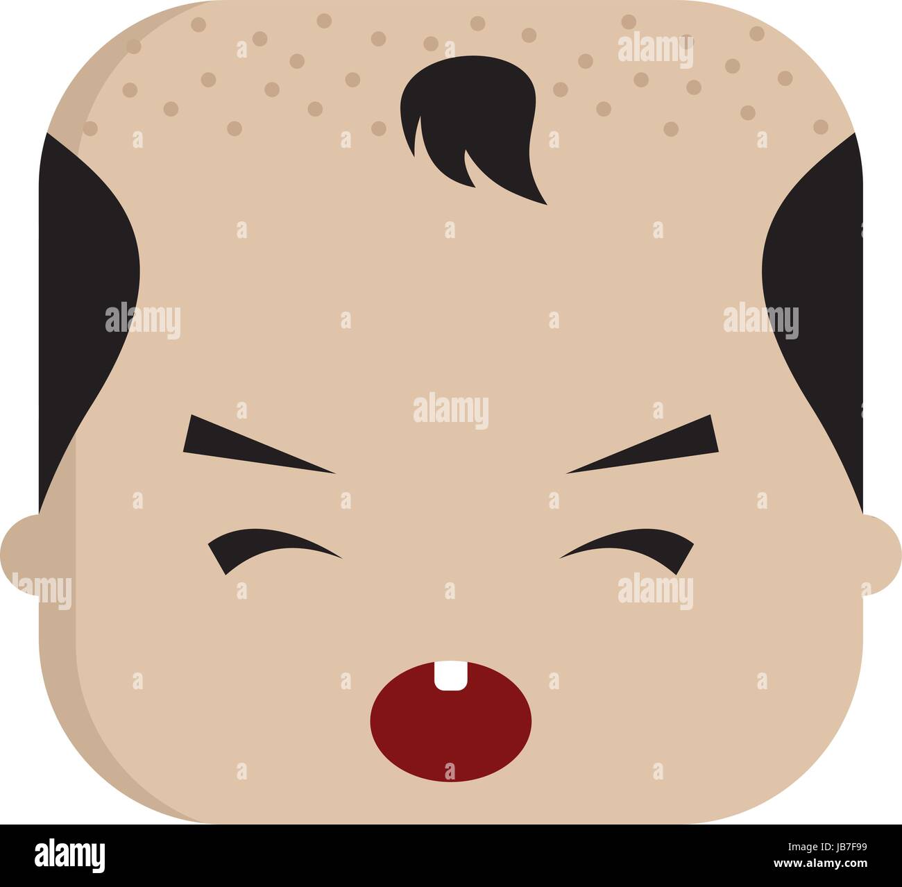 square shape funny expression cartoon head vector art Stock Vector ...