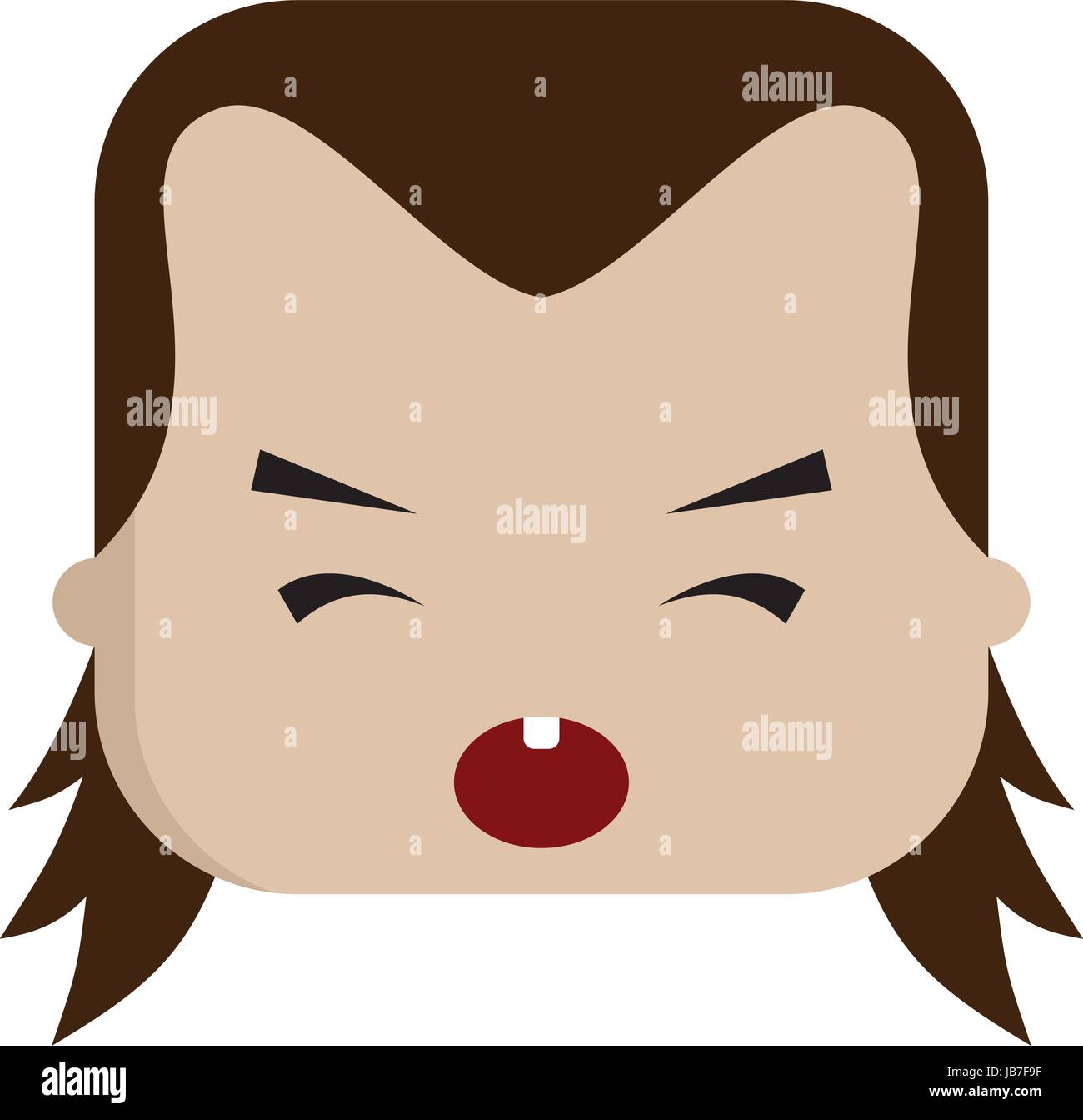 square shape funny expression cartoon head vector art Stock Vector ...