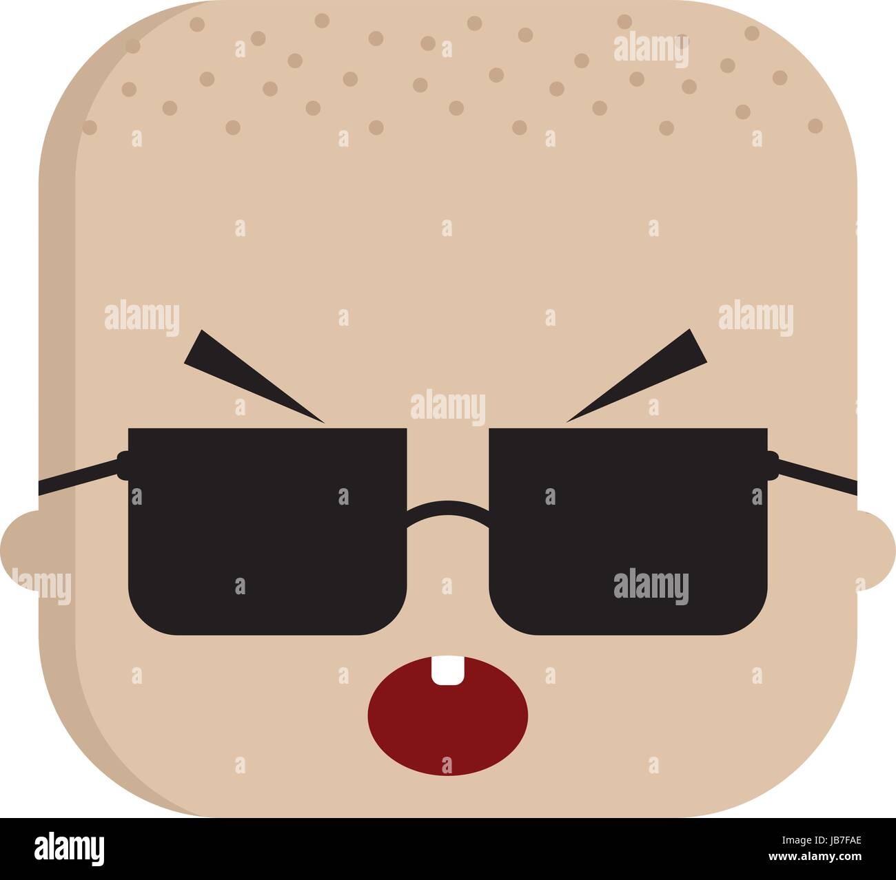 square shape funny expression cartoon head vector art Stock Vector ...