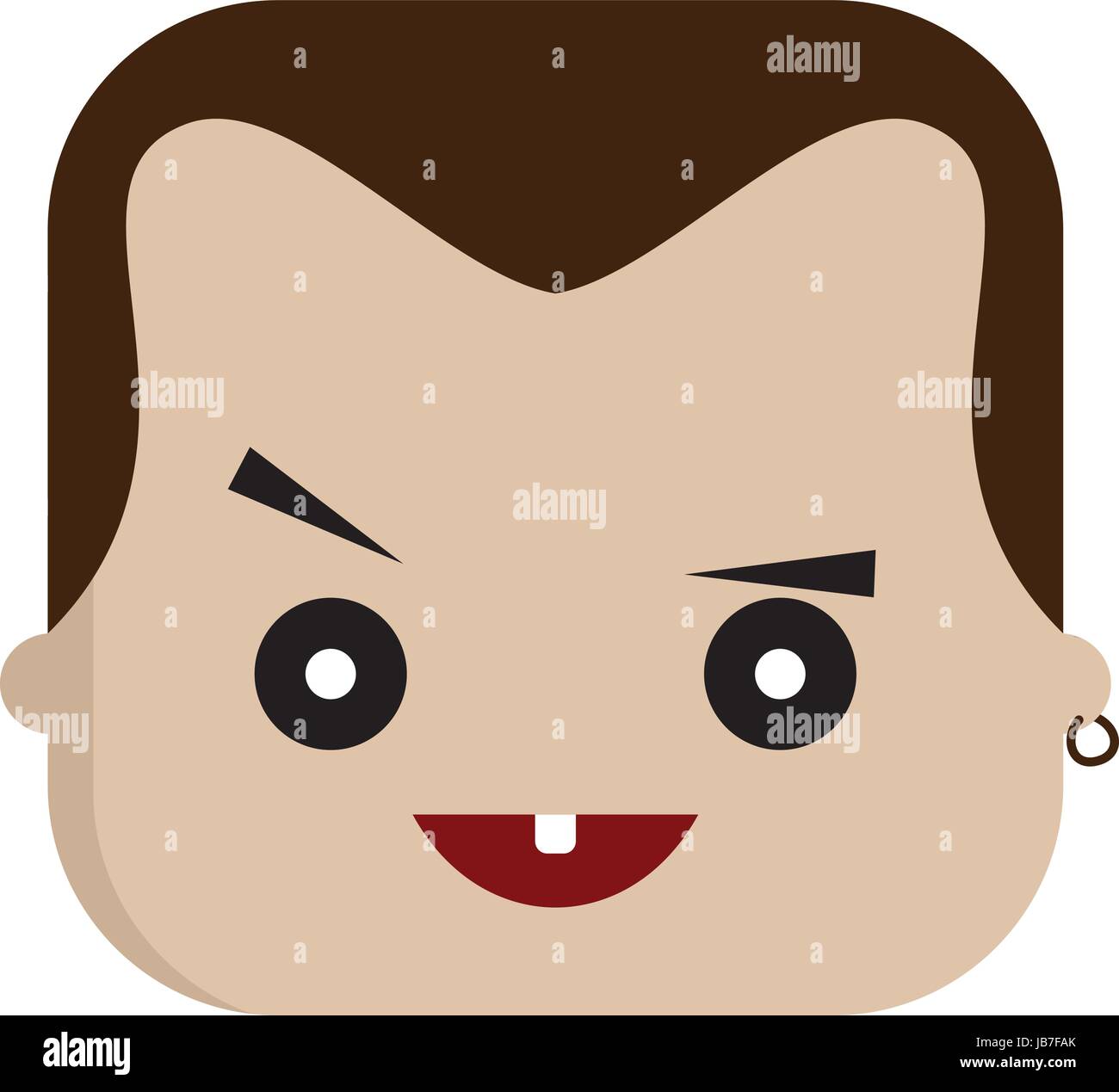 square shape funny expression cartoon head vector art Stock Vector ...
