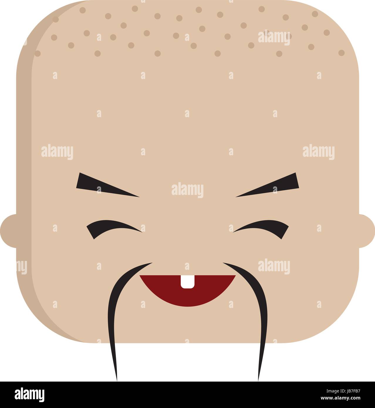 square shape funny expression cartoon head vector art Stock Vector ...