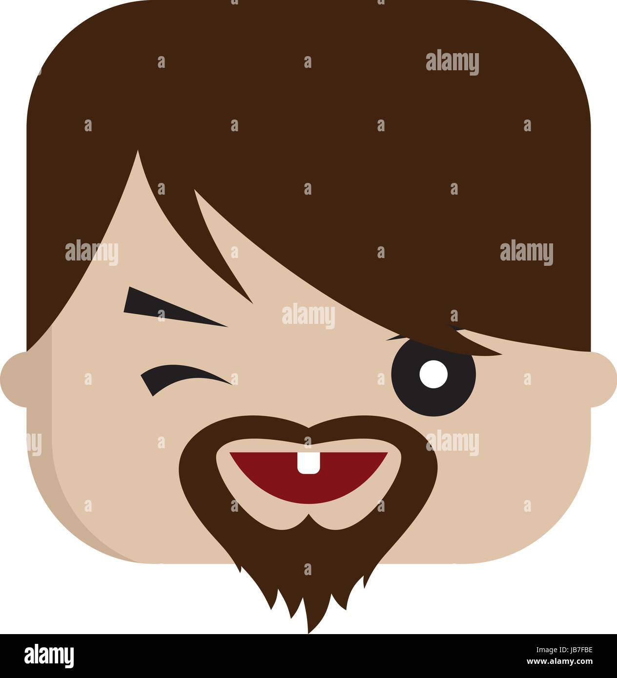 square shape funny expression cartoon head vector art Stock Vector ...