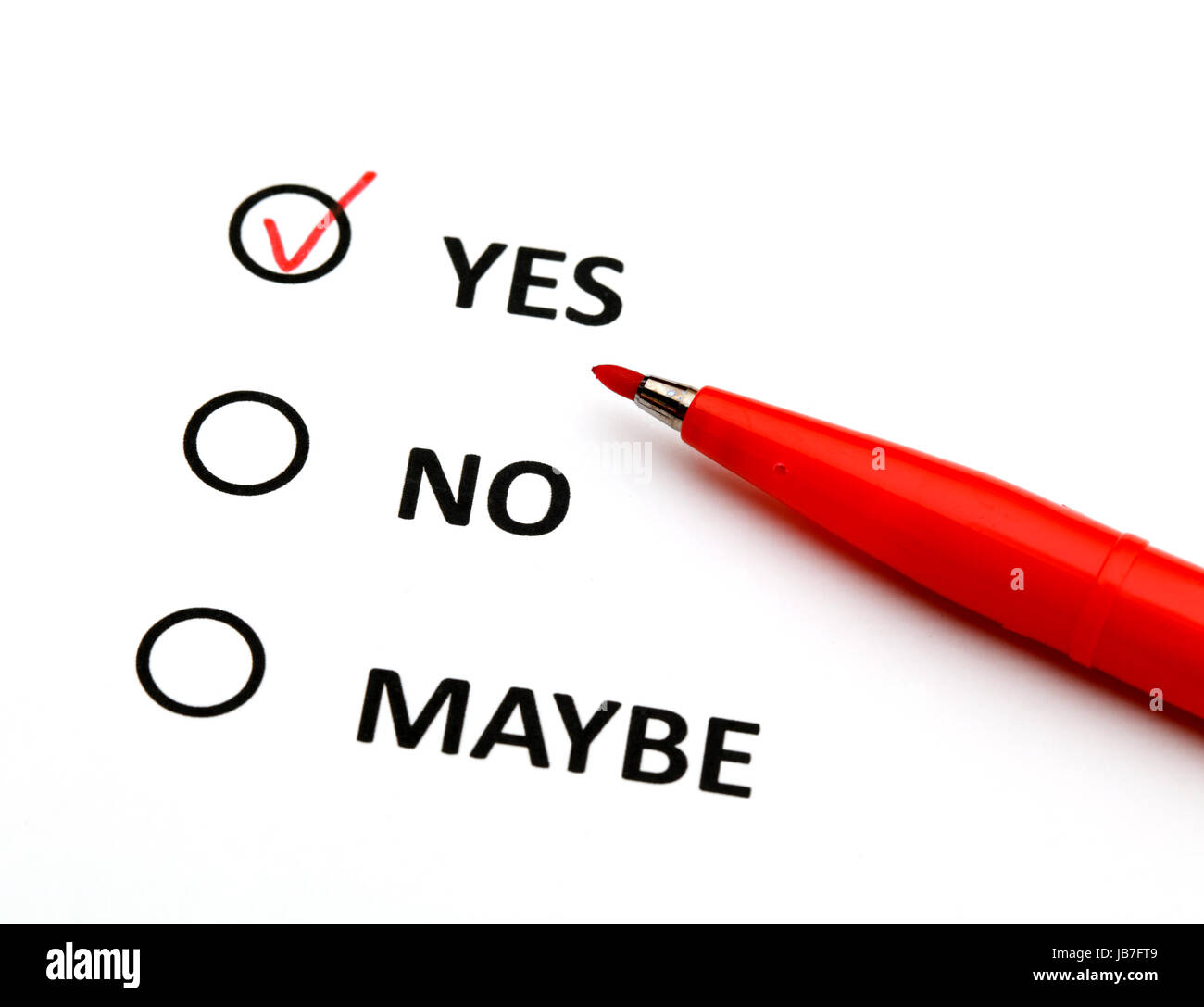 Yes or no check box Stock Photo - Alamy