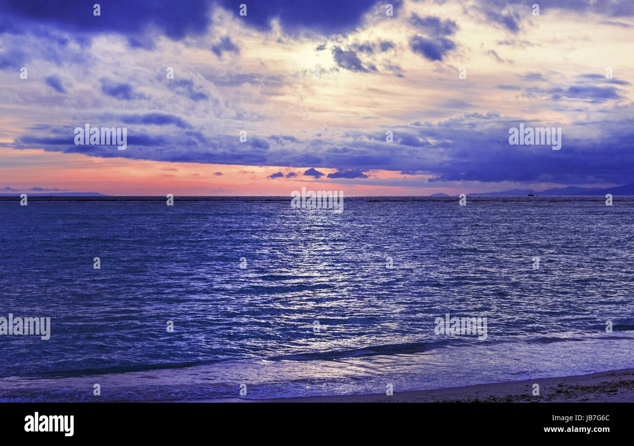 Nice blazing sunset over ocean like present Stock Photo - Alamy