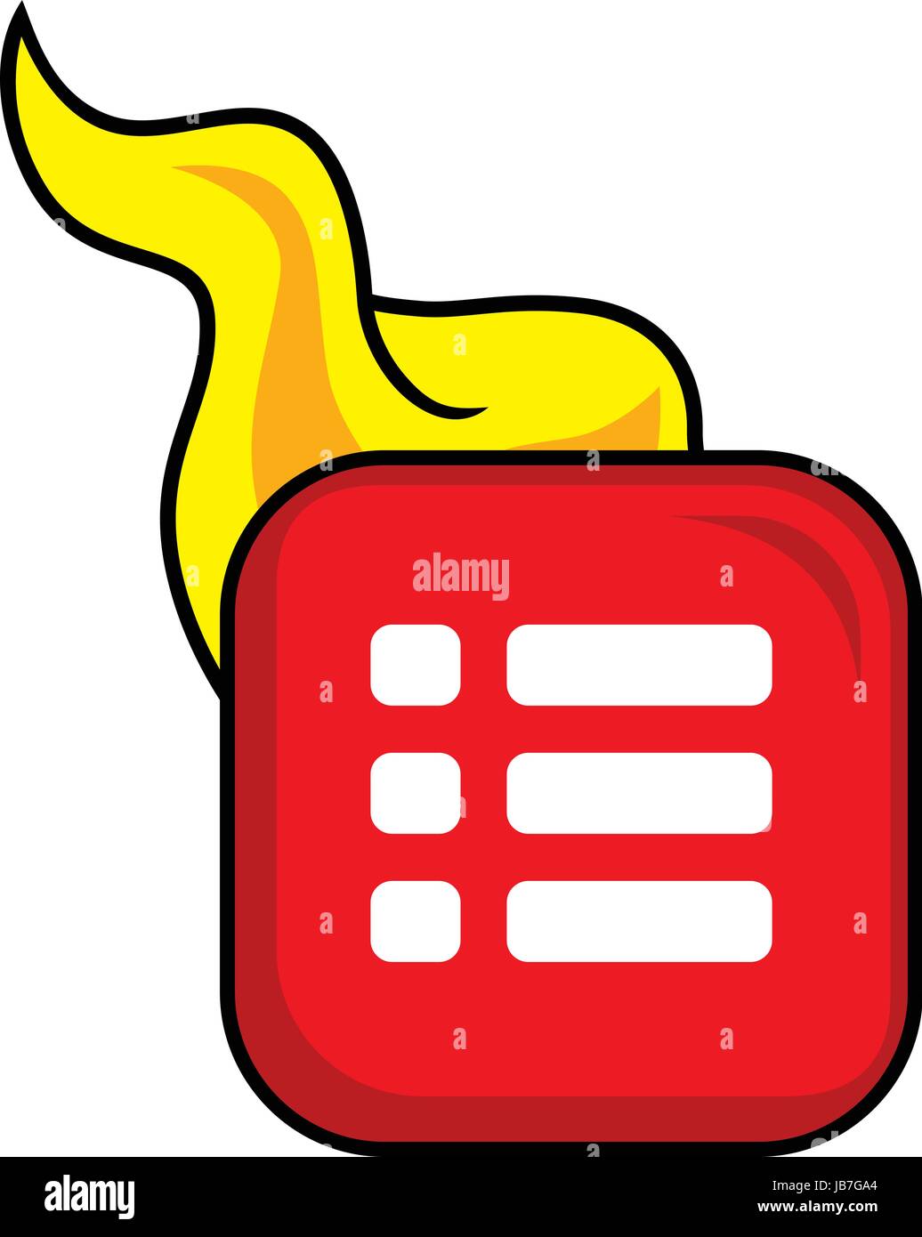 hot flame icon button theme vector art illustration Stock Vector Image ...