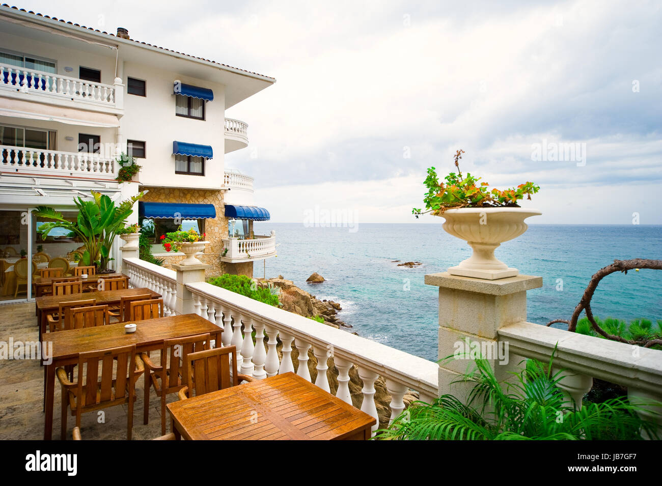 Beautiful hotel near the mediterranean sea in Spain Stock Photo - Alamy