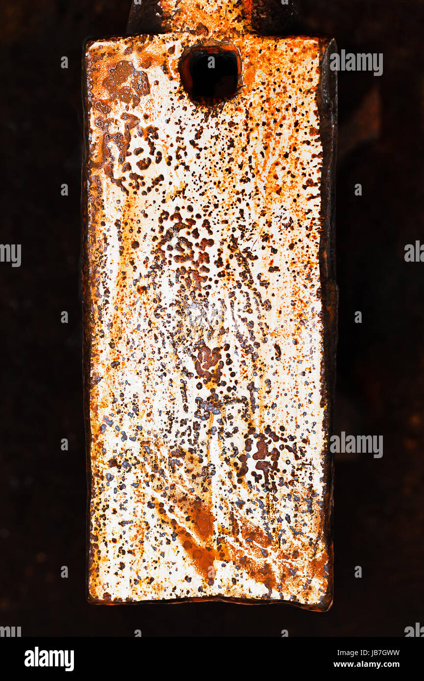 rust stains on the polished metal surface of old anvil Stock Photo - Alamy