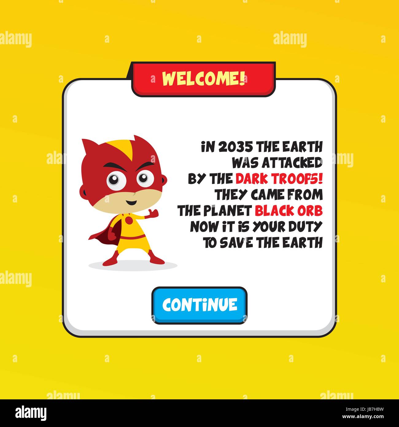 cartoon superhero game asset theme hero vector art illustration Stock ...