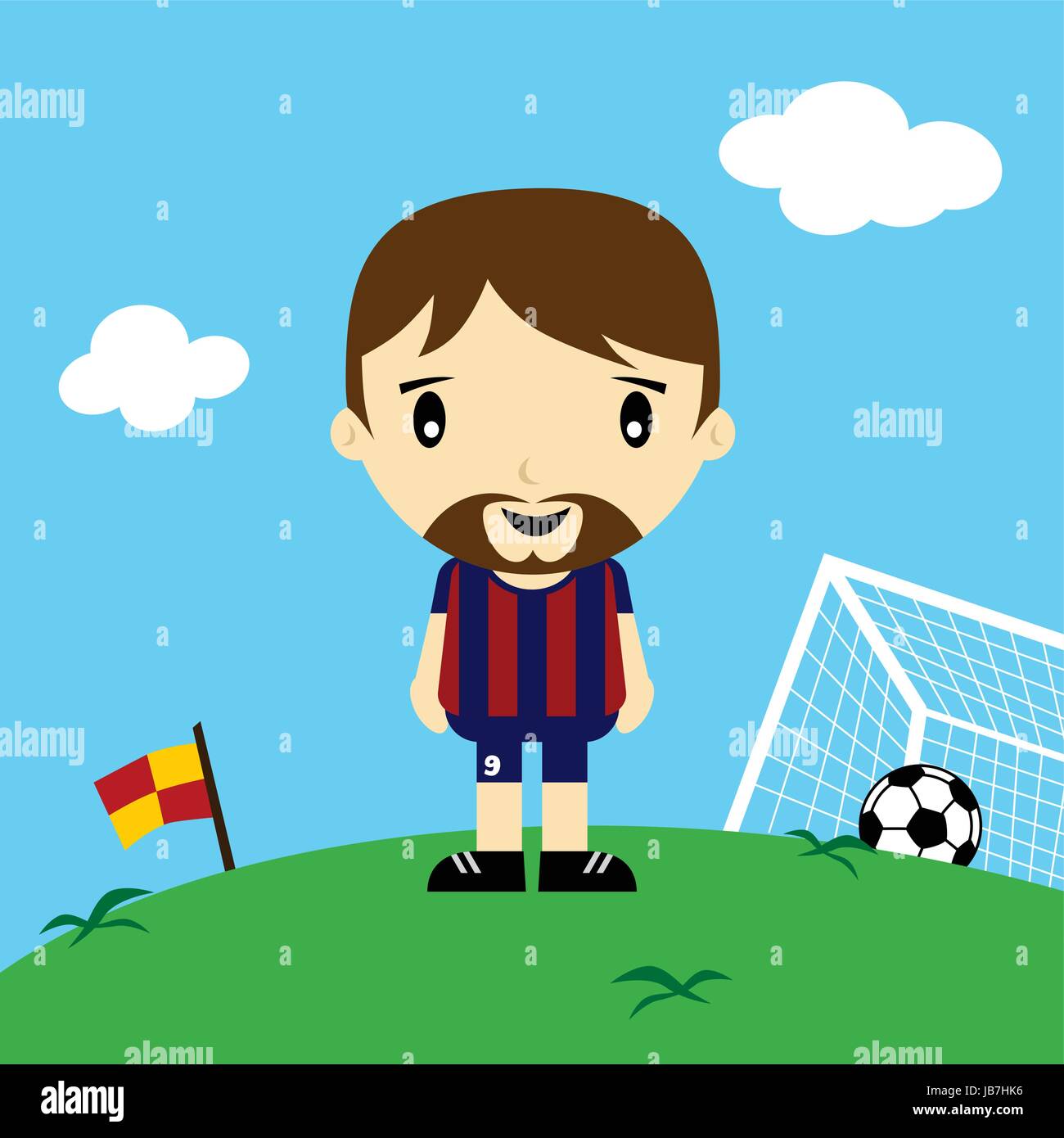 funny cartoon soccer player league vector art illustration Stock Vector ...