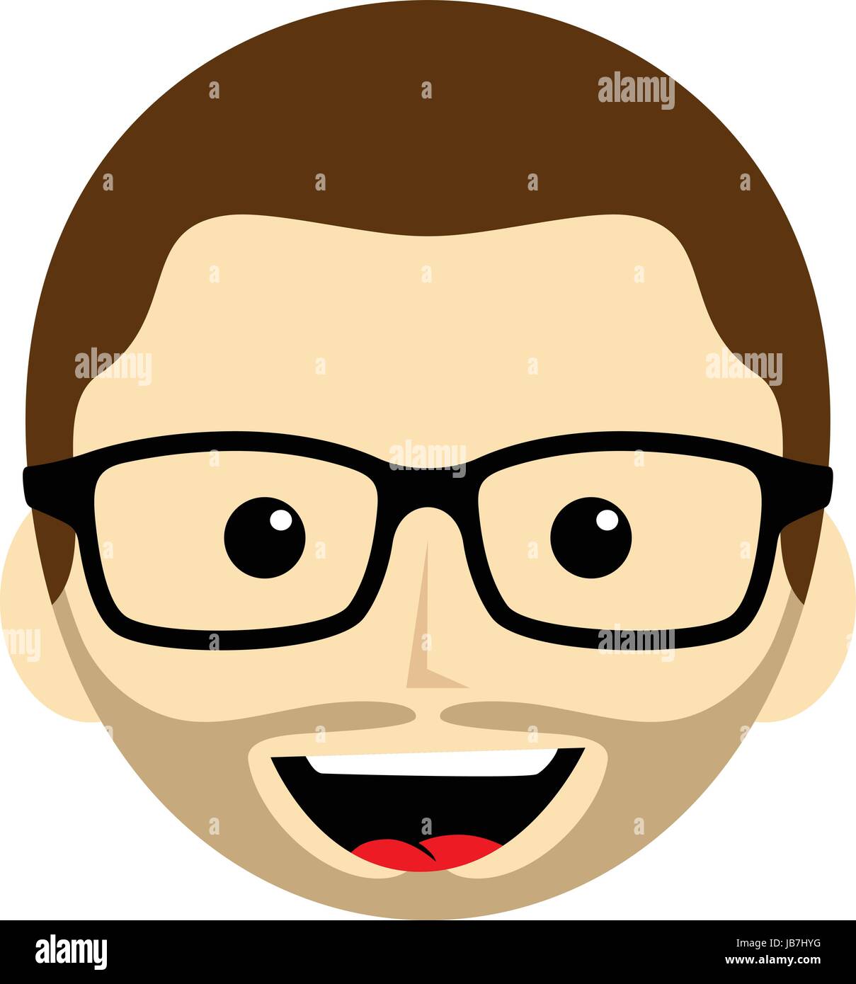 geek cartoon expression face male guy man vector art illustration Stock ...