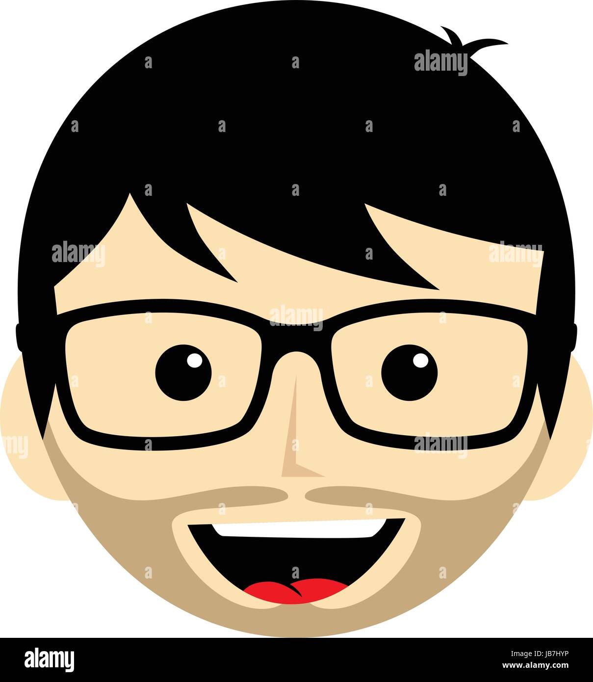 geek cartoon expression face male guy man vector art illustration Stock ...