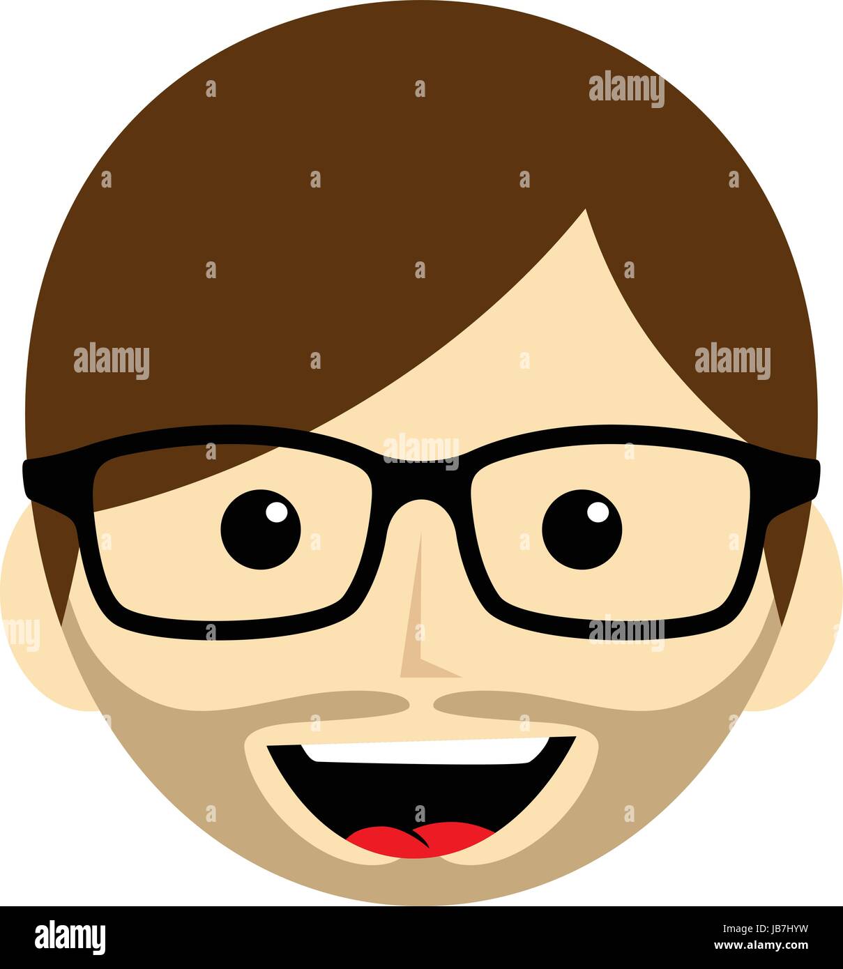 geek cartoon expression face male guy man vector art illustration Stock ...