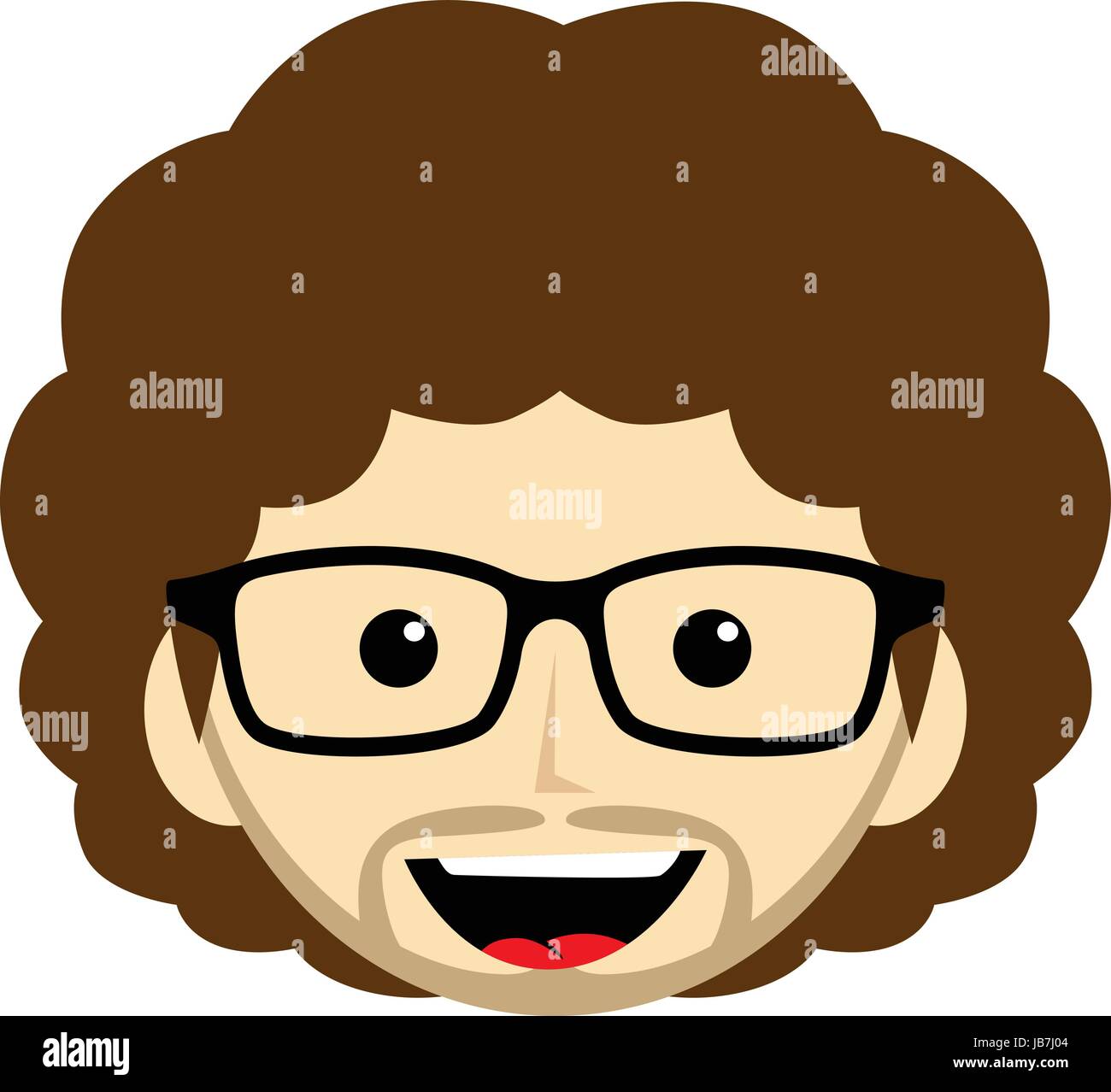 geek cartoon expression face male guy man vector art illustration Stock ...