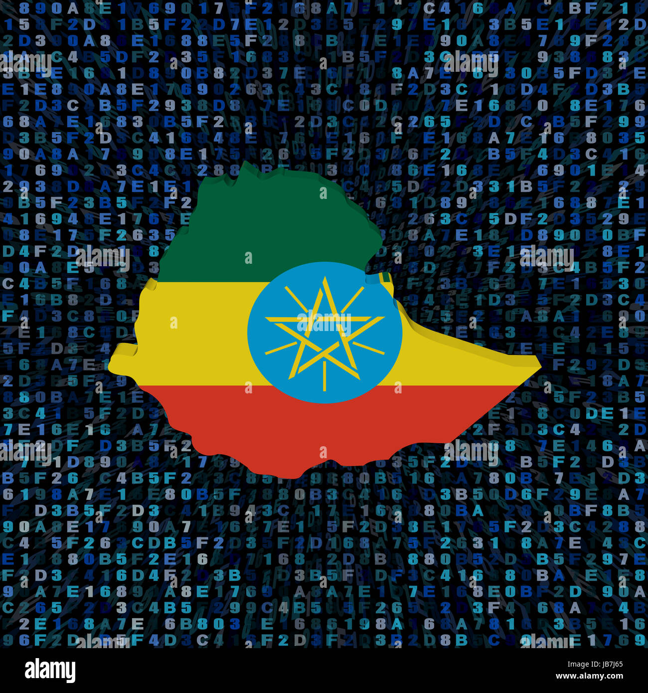 Ethiopia on digital map hi-res stock photography and images - Alamy