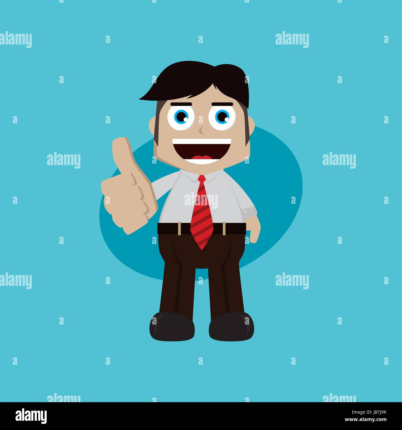 businessman manager at work thumb up cartoon vector art illustration ...