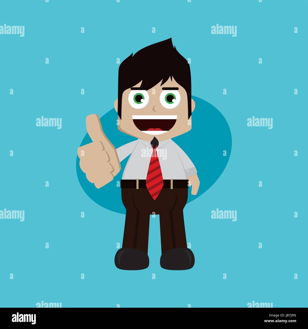businessman manager at work thumb up cartoon vector art illustration ...